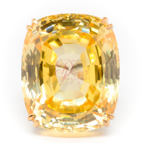 Big Canary Diamond Engagement Ring Yellow Cushion Cut | Etsy