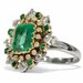 Antique Multi Faceted Diamond Cocktail Ring Green Emerald CZ Stone Ring ...