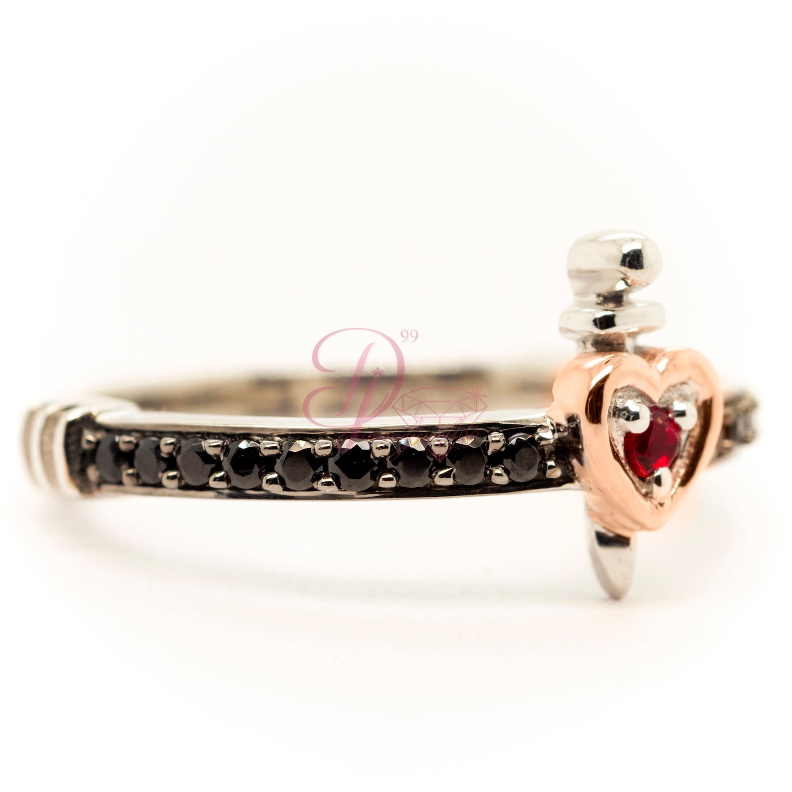 Enchanted Villains Evil Queen Ring Heart Dagger Ring Round - Etsy