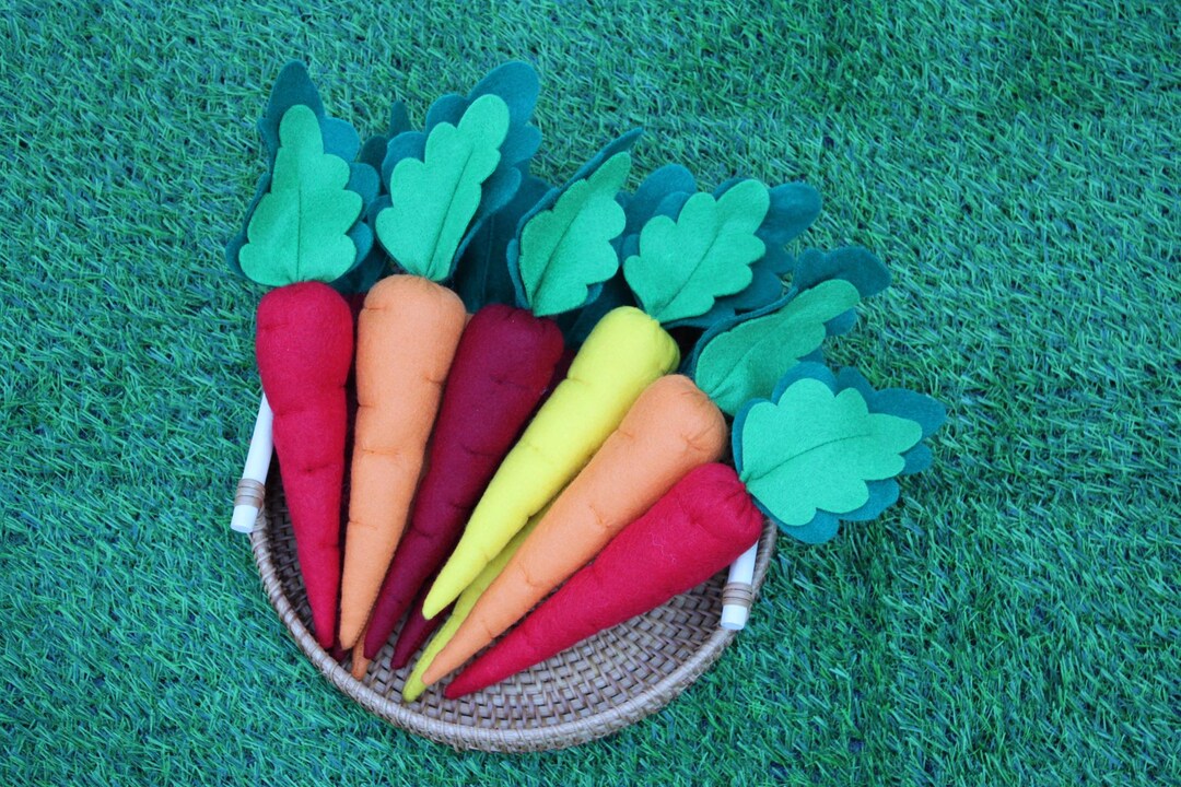 Felt Carrots Pretend Play Food Easter Basket Toy Montessori Toy Spring ...
