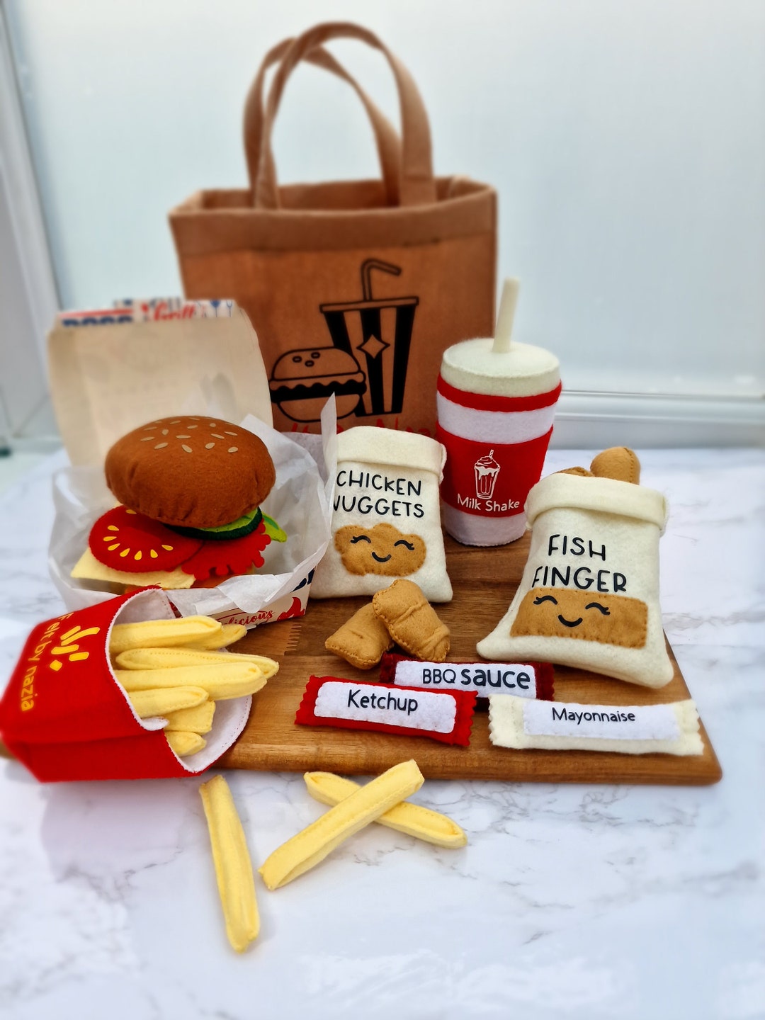 Play Food Fast Food Pretend Play Play Felt Fast Food Pretend Play ...