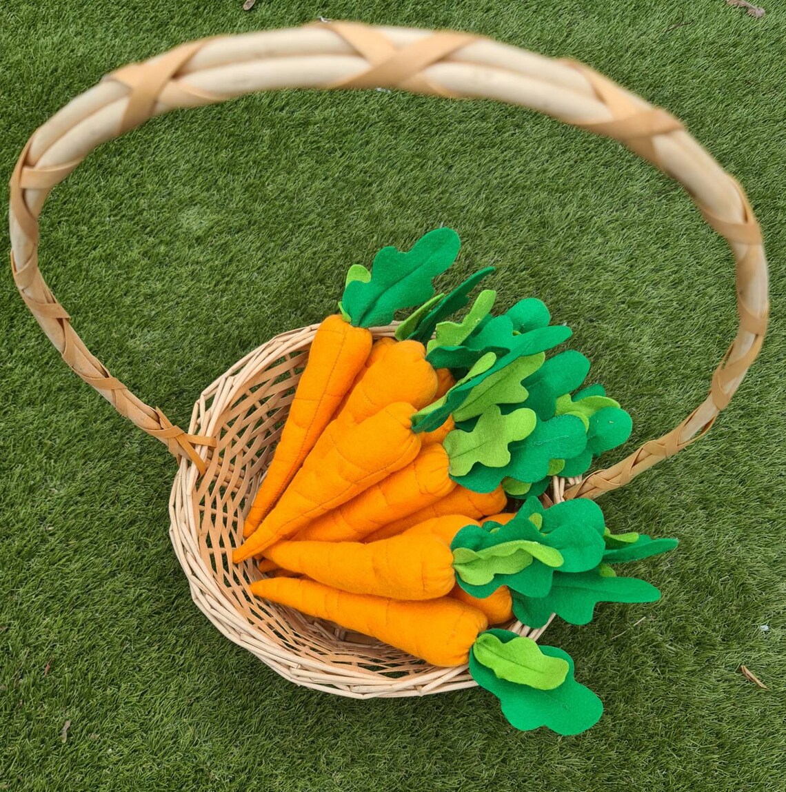 Loose felt carrots play food pretend kitchen kitchen | Etsy