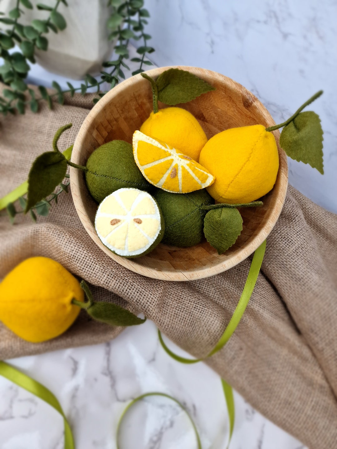 Loose Felt Lemon Play Food Pretend Kitchen Kitchen Decor Toy Lemons - Etsy