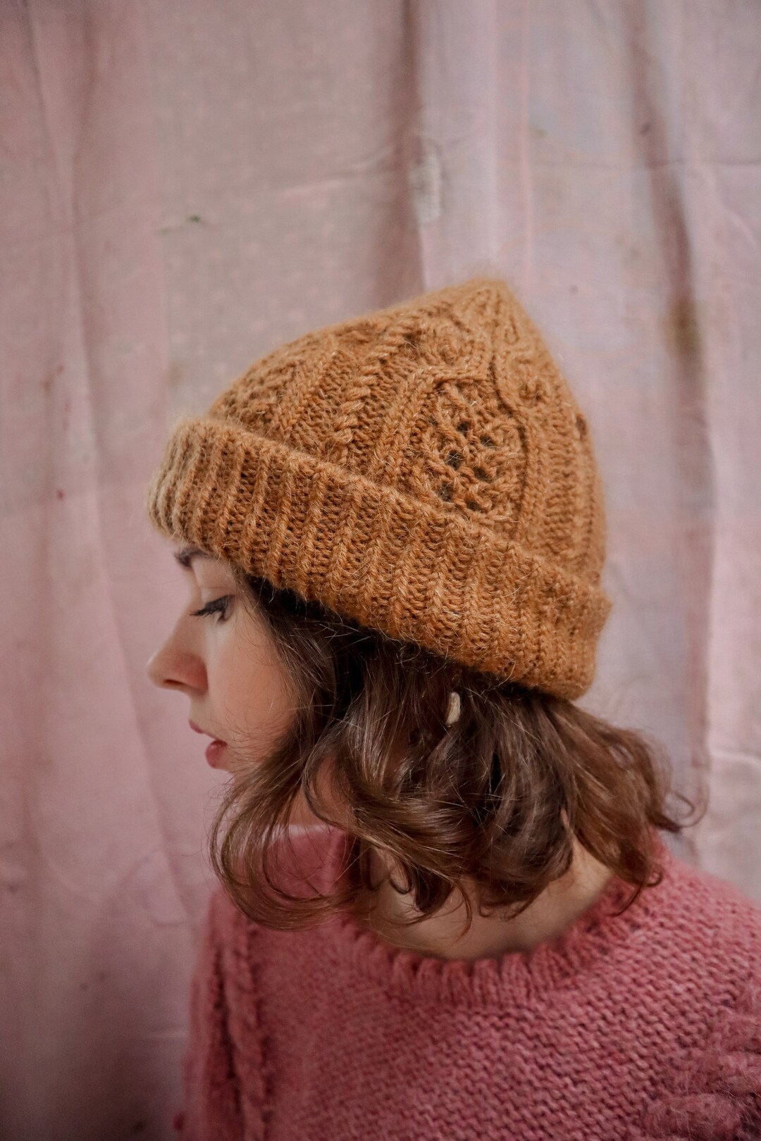Lace, Cabled DK Weight Hat | Hermione Hat | English Knitting Pattern ...