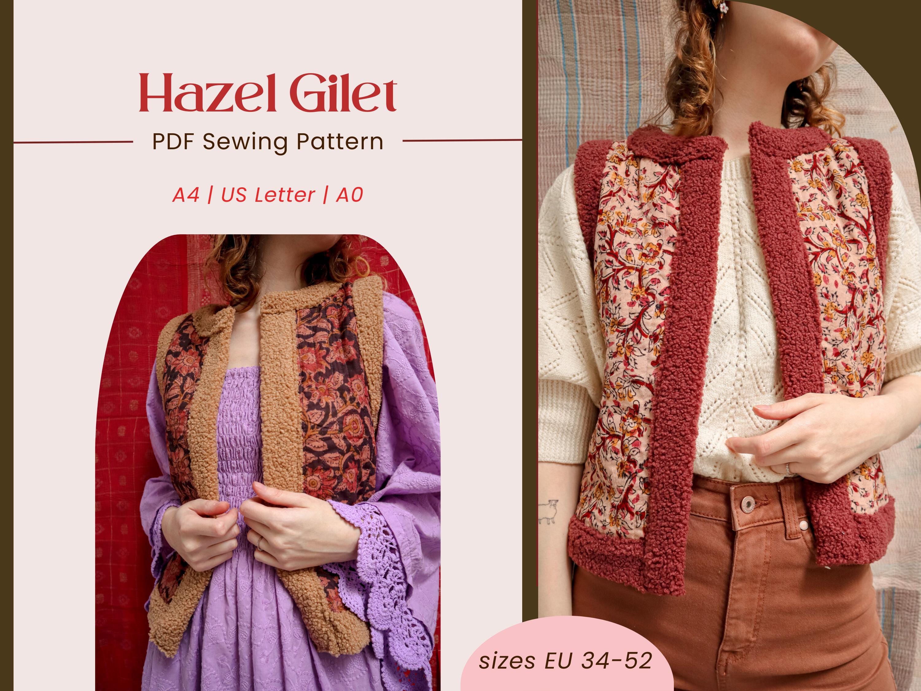 Teddy Vest PDF Sewing Pattern EU 34-52 Bohemian Reversible Quilted ...
