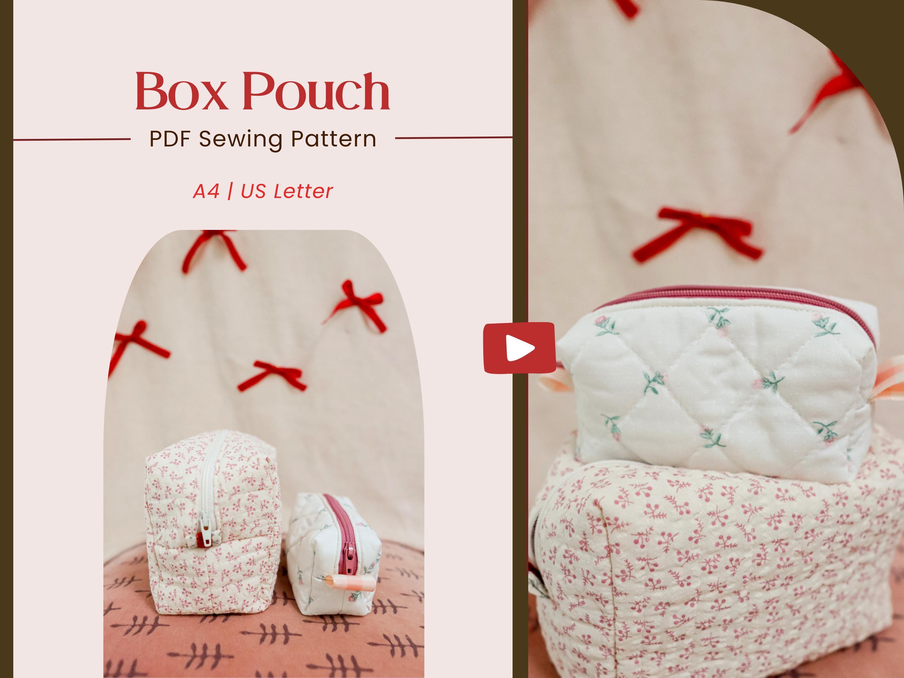 Box Pouch Sewing Pattern PDF English Pattern for Notions, Toiletries ...