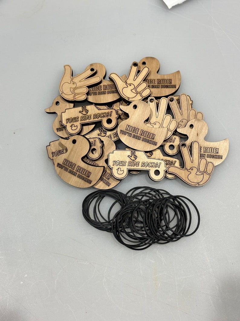 Bulk 75 Custom Duck Duck Tags With Rubber Bands Perfect for - Etsy
