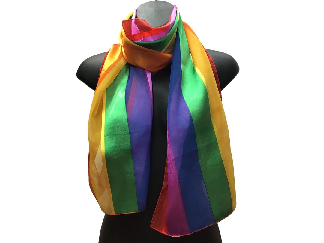 Rainbow Neck Scarf , LGBTQ Rainbow Striped Scarves , Pride Themed ...