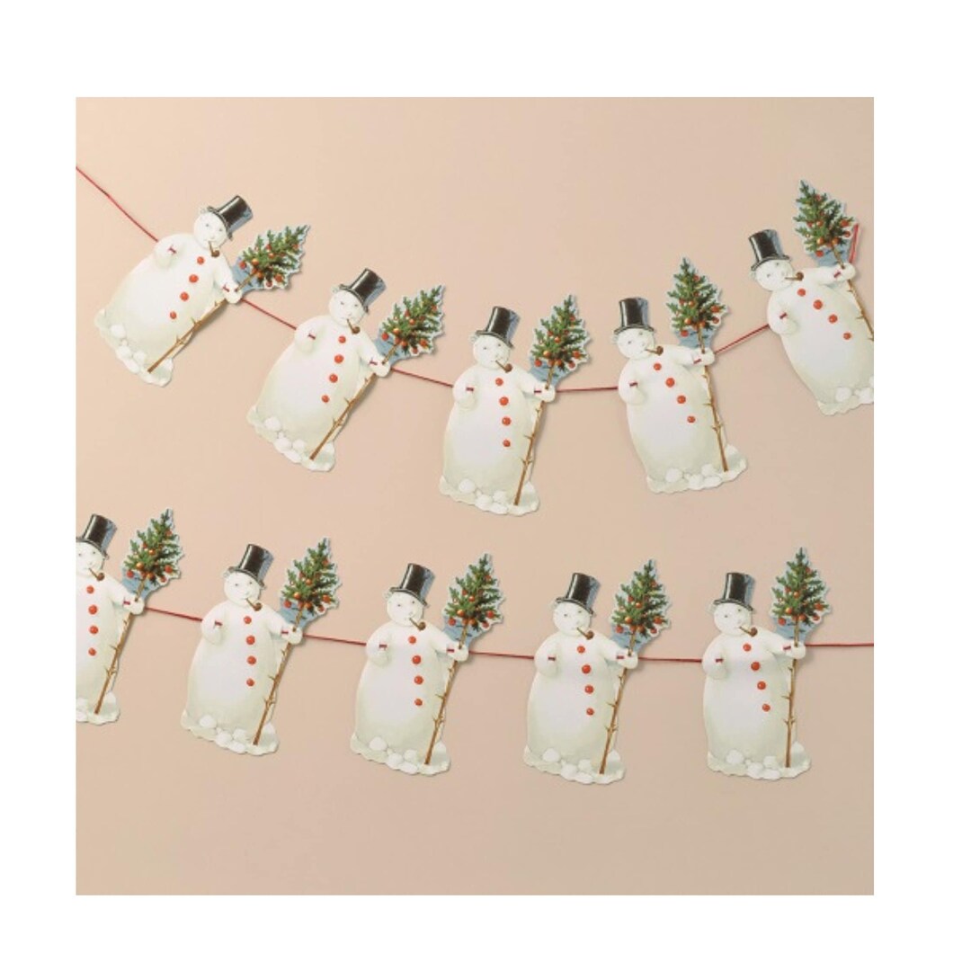 Snowman Christmas Garland Snowmen Frieze Garland Victorian - Etsy UK
