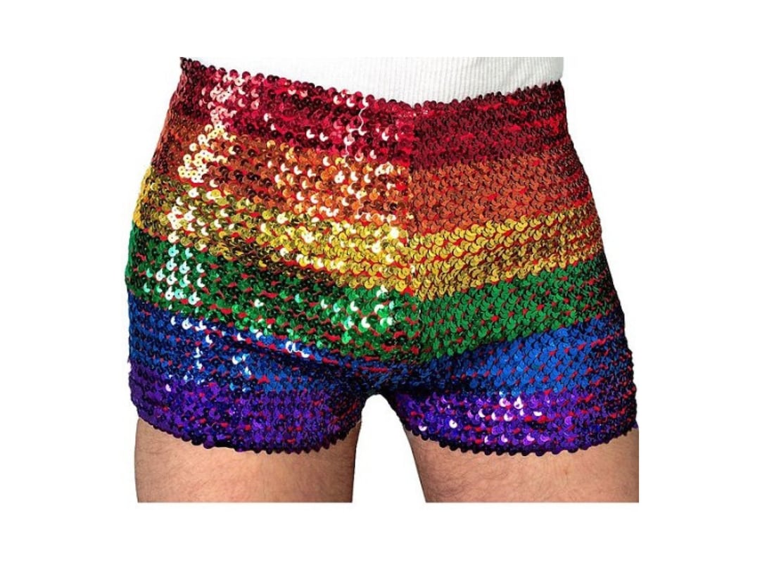 Rainbow Sequin Shorts , Rainbow Shorts , Pride Costume Shorts , Rainbow ...