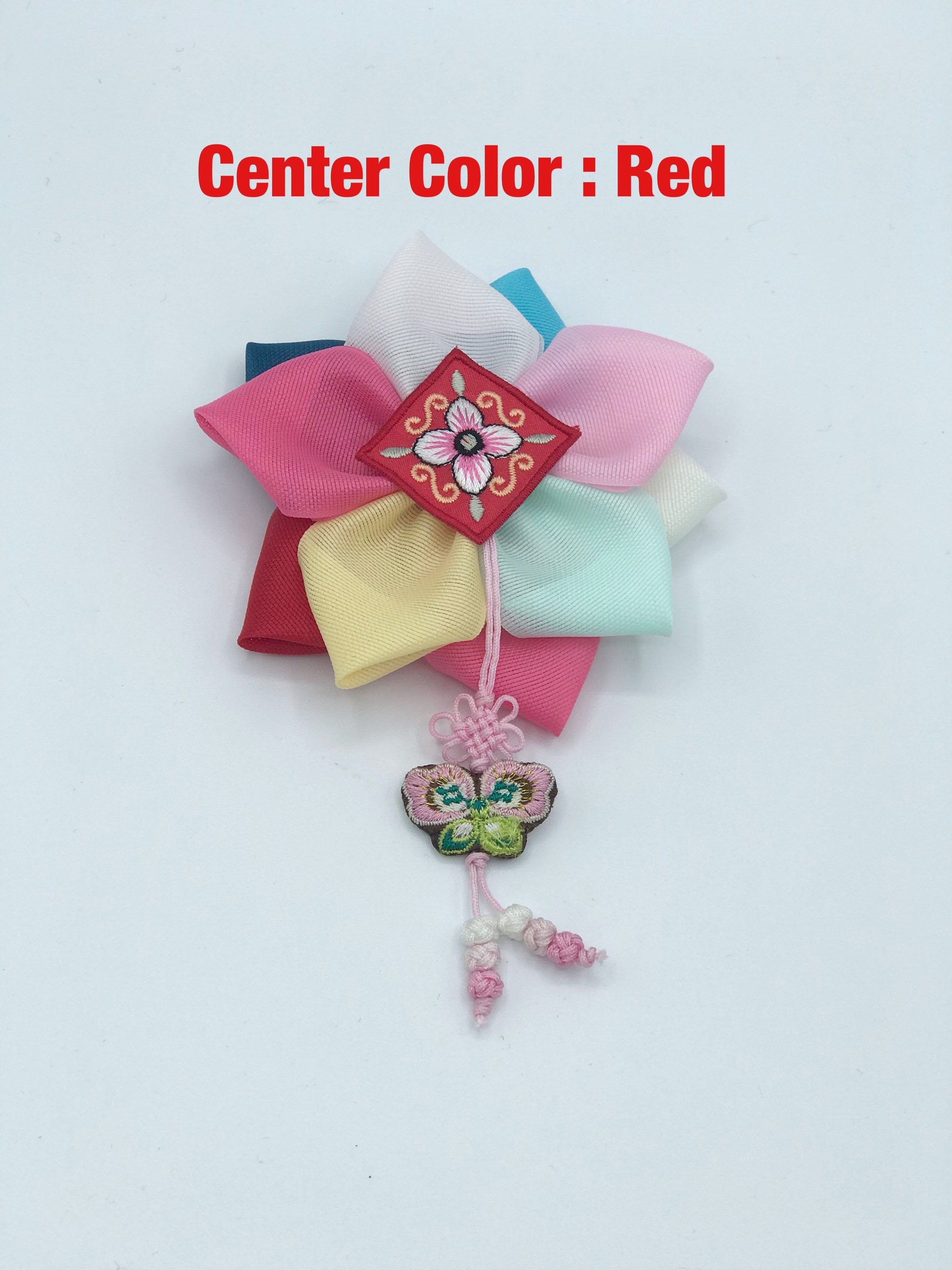 Korean Traditional Style Clip Flower Ribbon Bow Multi-color | Etsy