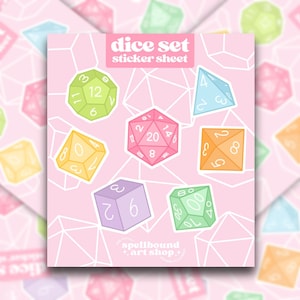 Dnd Dice Set Sticker Sheet Dnd Stickers TTRPG Stickers - Etsy