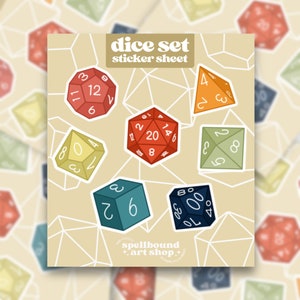 Dnd Dice Set Sticker Sheet Dnd Stickers TTRPG Stickers - Etsy