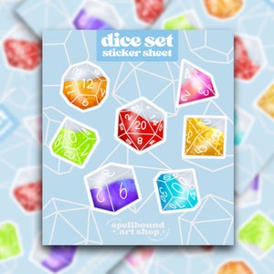Dnd Dice Set Sticker Sheet Dnd Stickers TTRPG Stickers - Etsy
