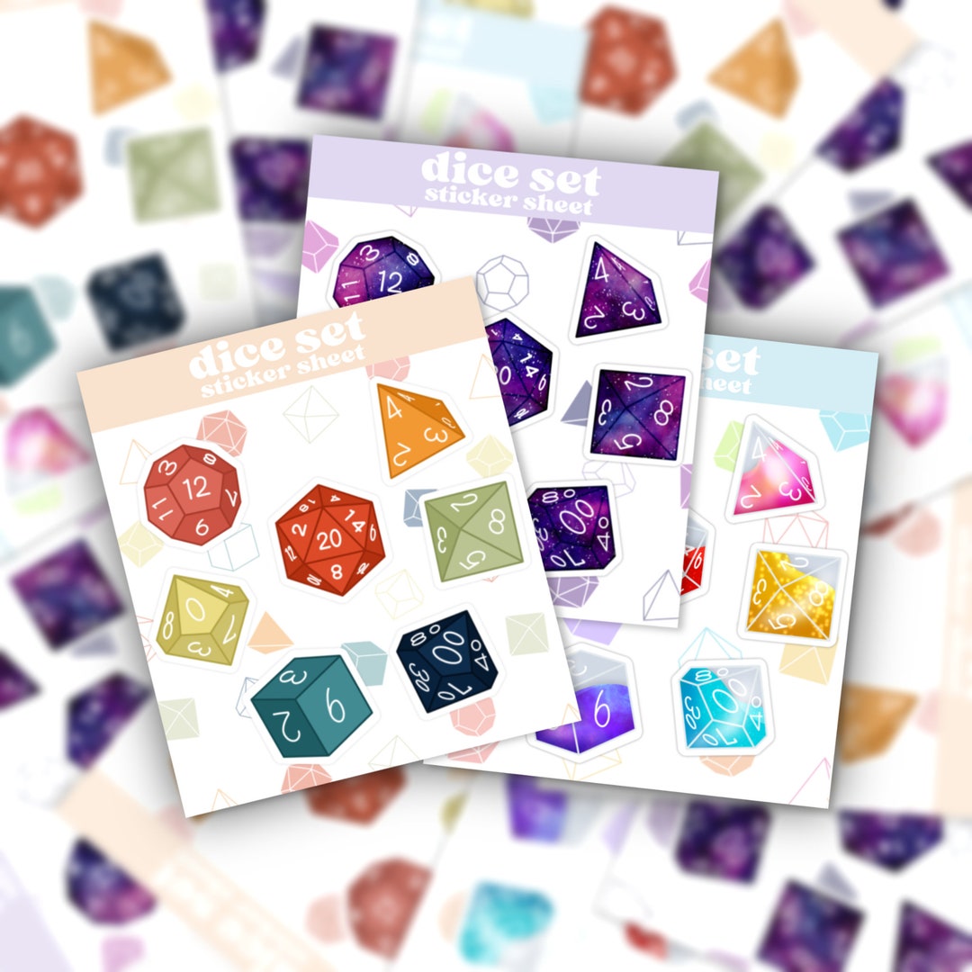 Dnd Dice Set Sticker Sheet Dnd Stickers TTRPG Stickers - Etsy