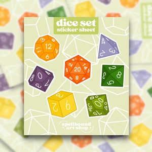 Dnd Dice Set Sticker Sheet Dnd Stickers TTRPG Stickers - Etsy