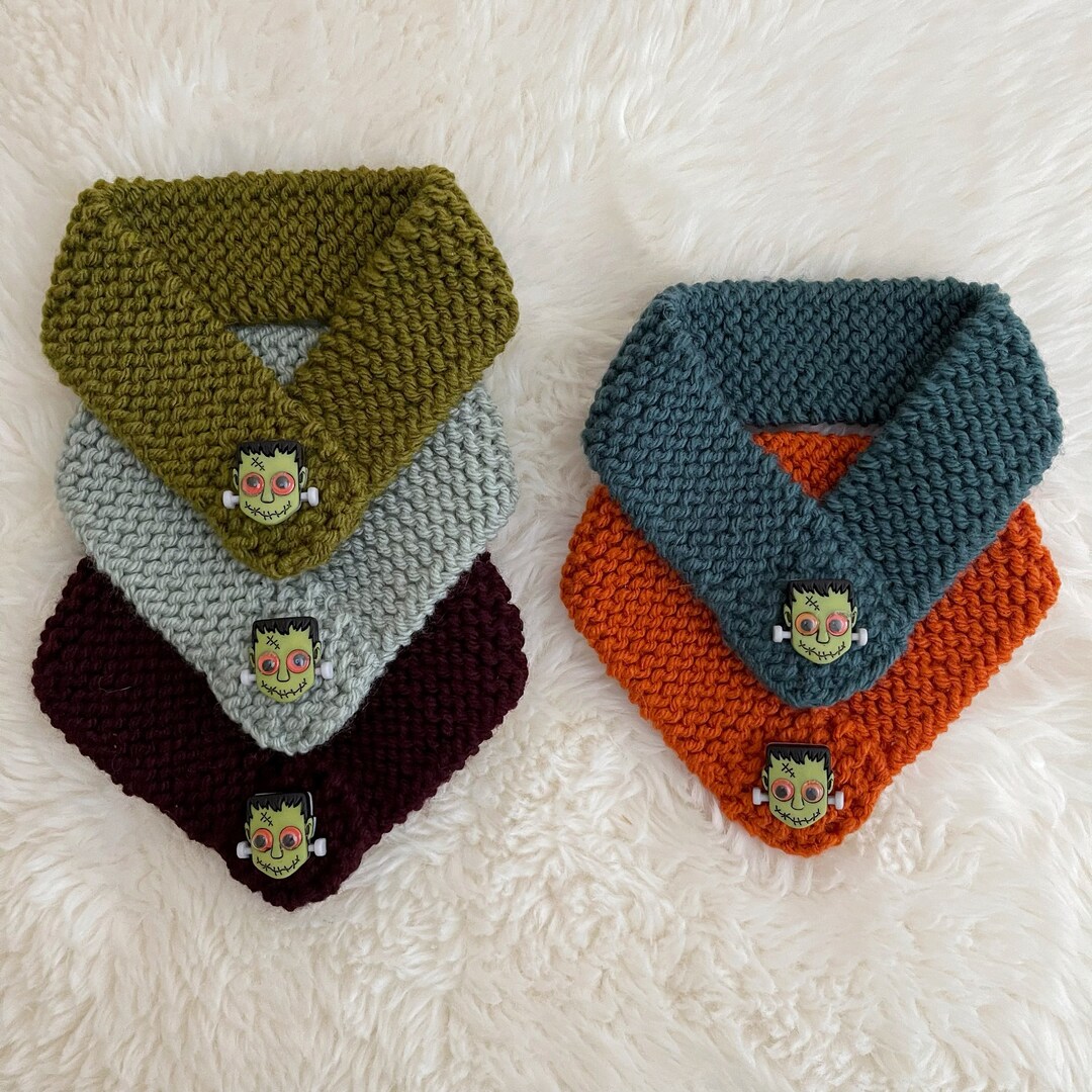 Googly Eye Frankenstein Knit Halloween Pet Scarf - Etsy