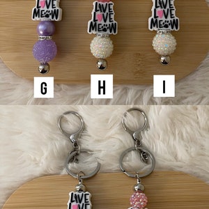 Cat Lover Keychain, Cat Mom Keychain, Live Love Meow Keychain, Cat ...