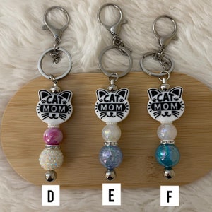 Cat Lover Keychain, Cat Mom Keychain, Live Love Meow Keychain, Cat ...