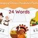 Thanksgiving Chinese Vocabulary Montessori 3-part Flashcards for Kids ...