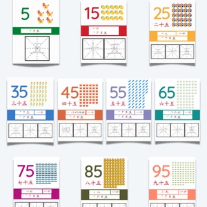 Chinese Numbers 1-100 Tracing and Counting Flashcards for Preschool ...