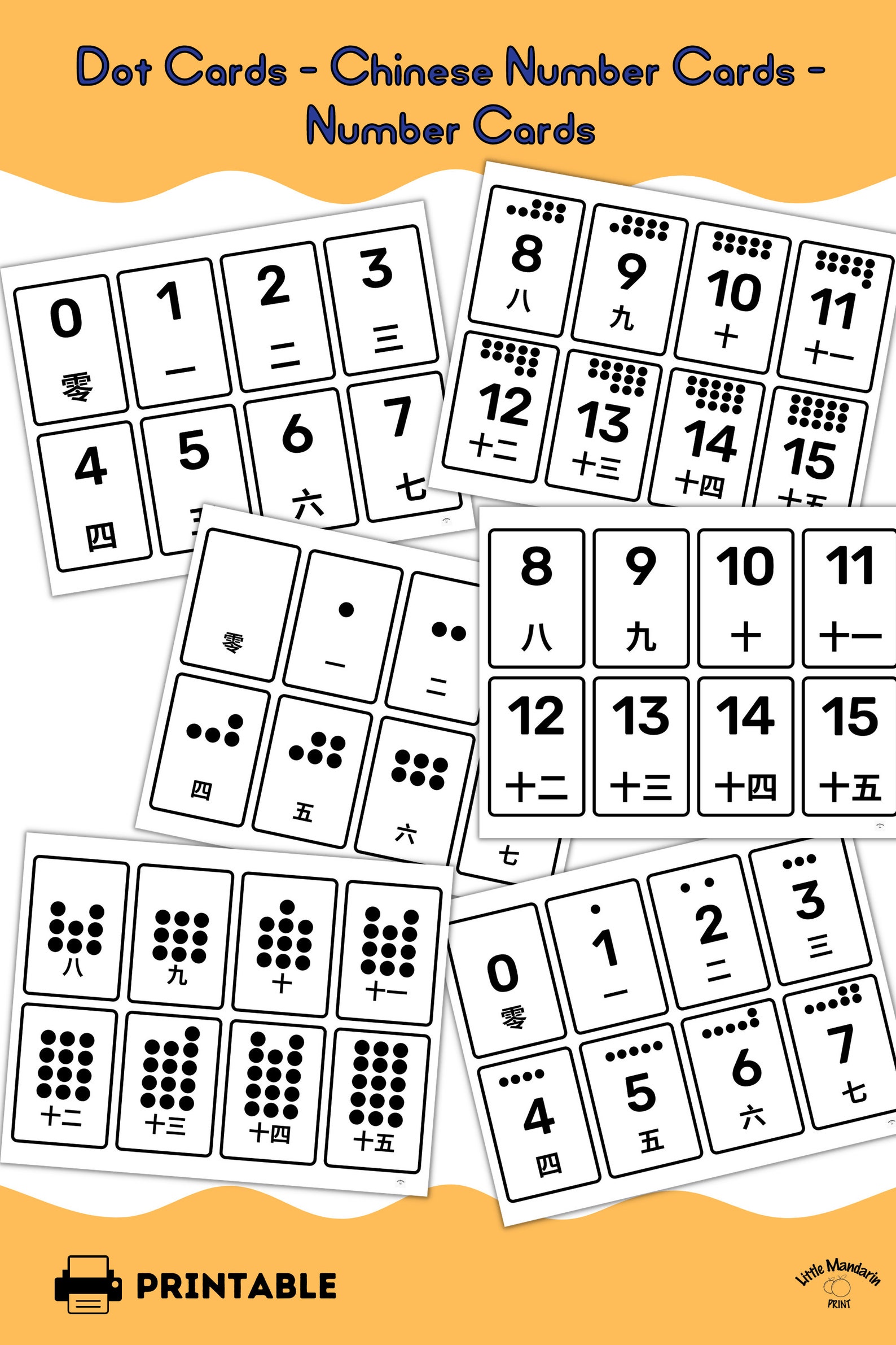 Dot Number Chinese Character Flashcards for Kids Preschool, Pre-k ...