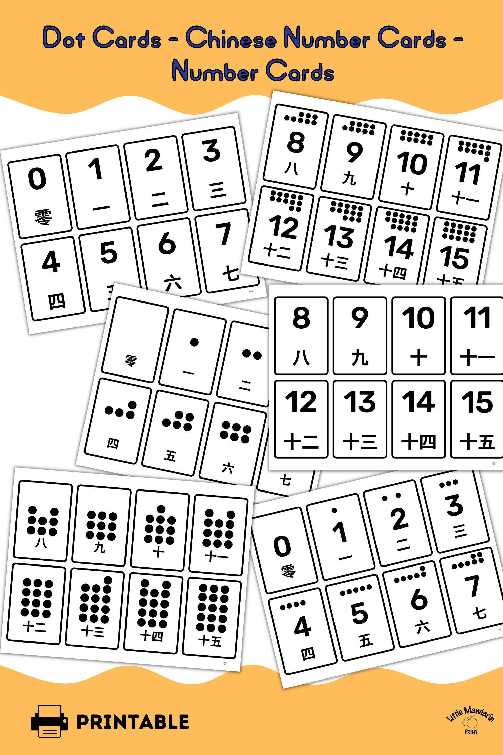 Dot Number Chinese Character Flashcards for Kids Preschool, Pre-k ...