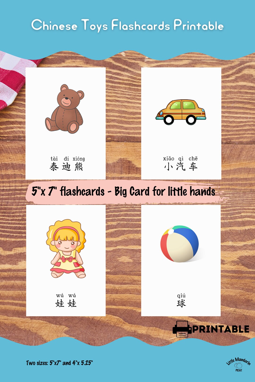 TOYS Chinese Learning Flashcards for Kids • Chinese Learning Print ...