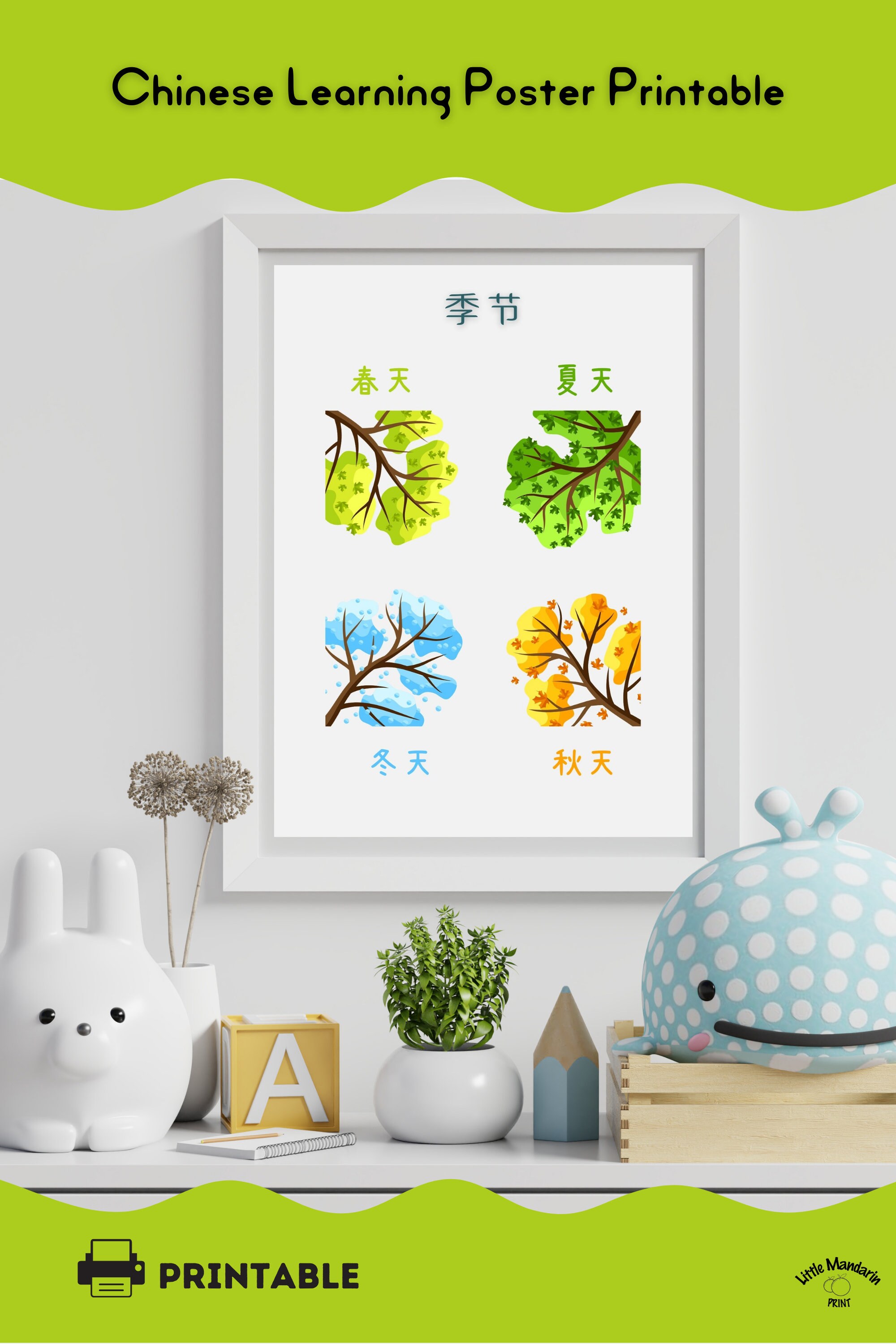 Seasons and Months Chinese Poster • Educational Print • Nursery ...
