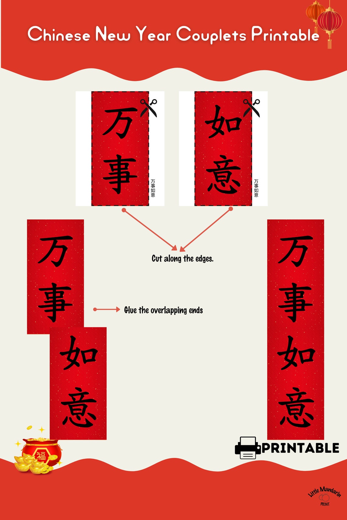 Chinese New Year Couplets Printable - DIY Spring Couplets - Celebrate ...