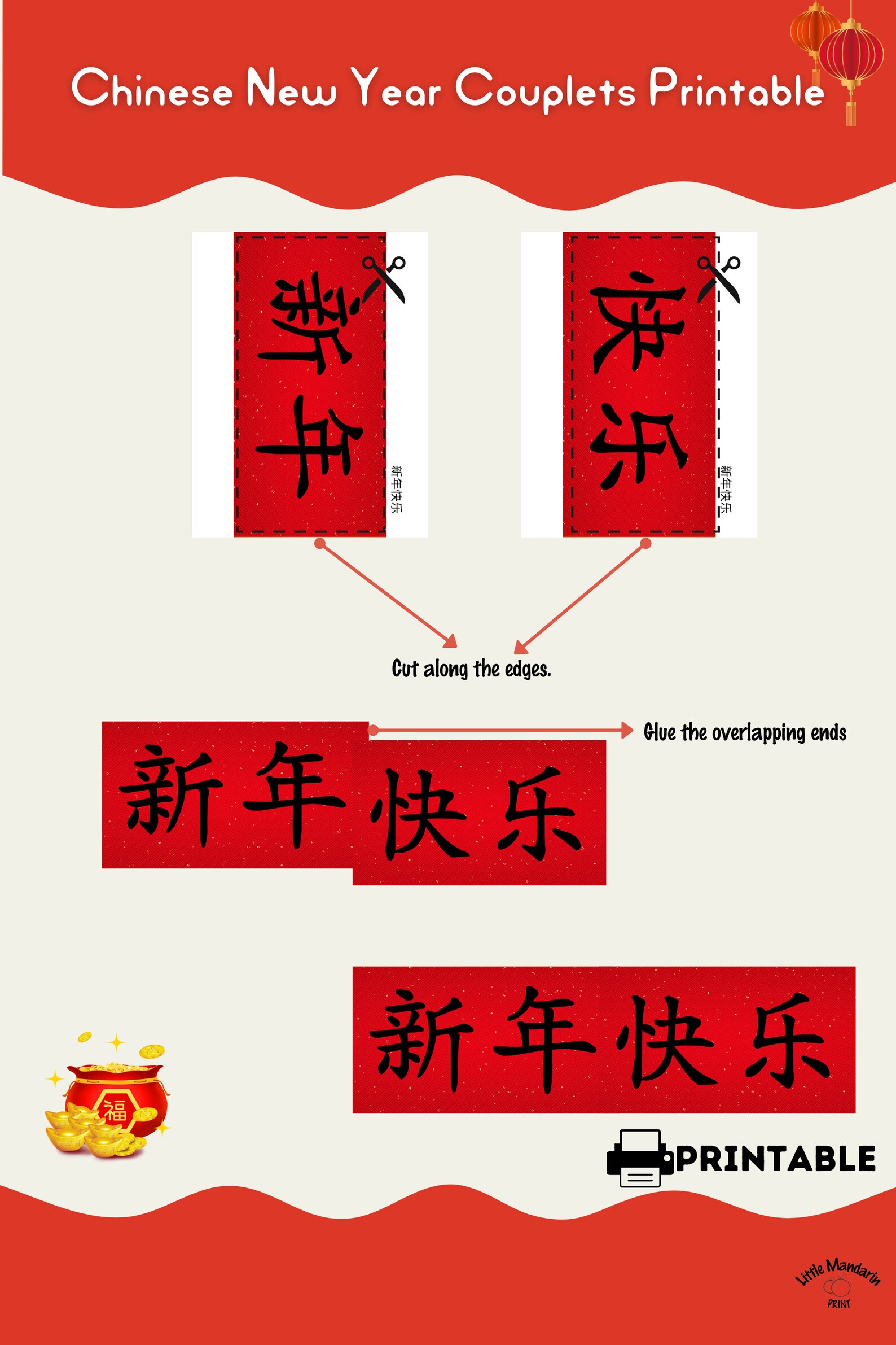 Chinese New Year Couplets Printable - DIY Spring Couplets - Celebrate ...