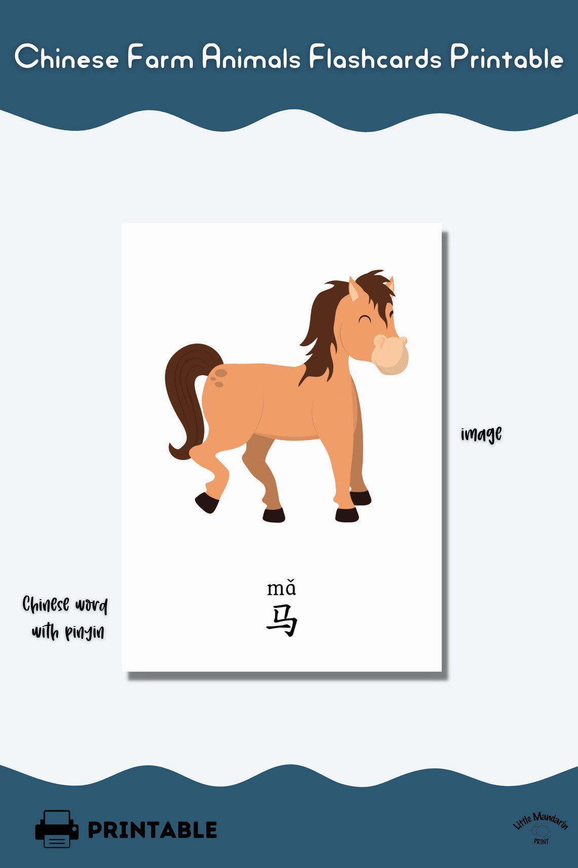 Farm Animals Chinese Learning Flashcards for Kids Chinese Learning ...