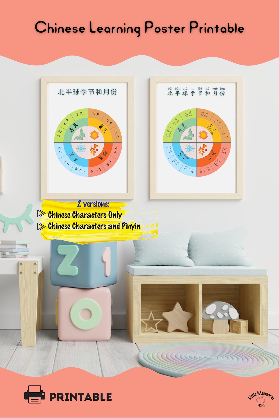 Seasons and Months Chinese Poster • Educational Print • Nursery ...