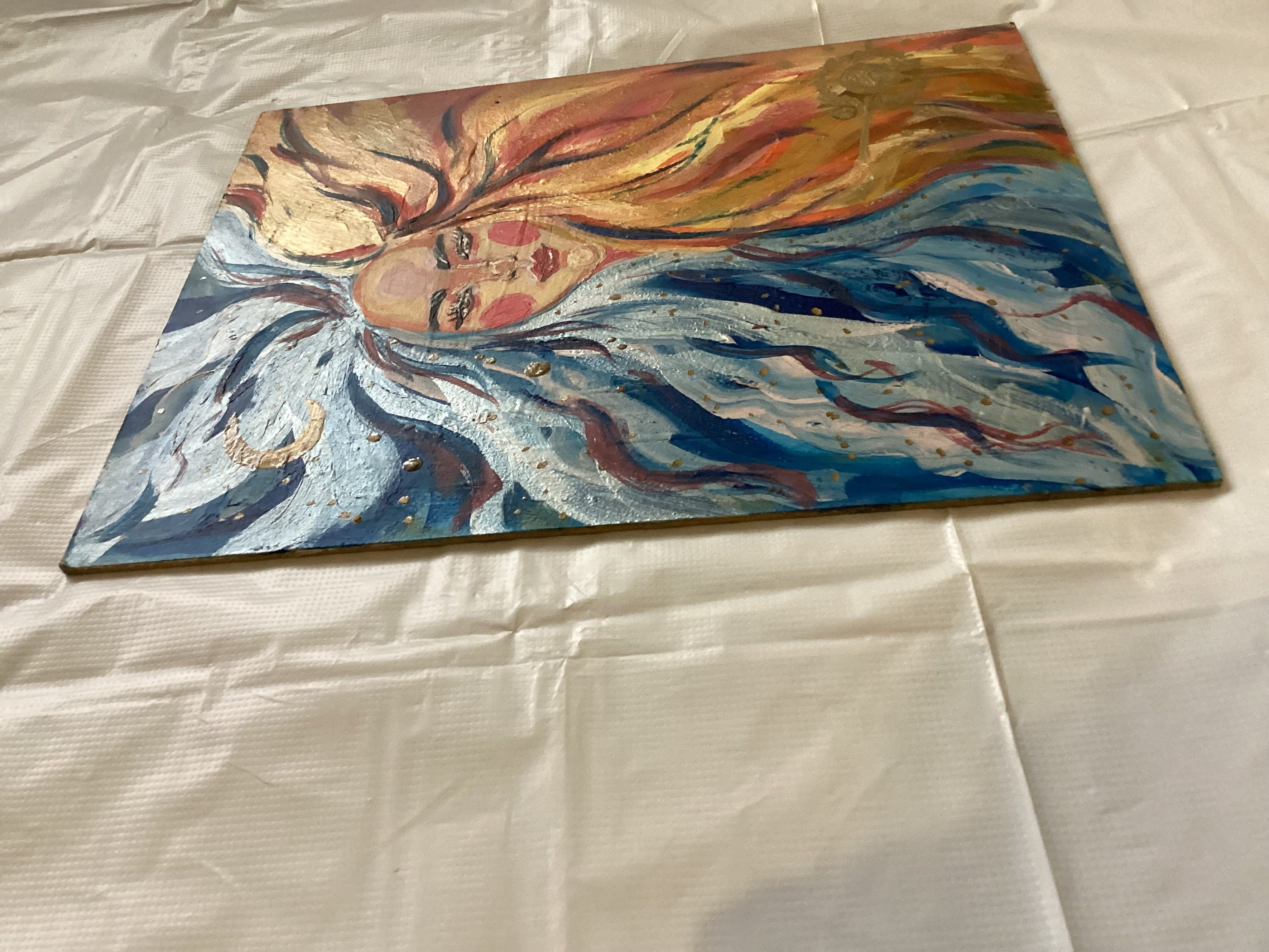 Sun Moon Goddess Original Acrylic Painting - Etsy