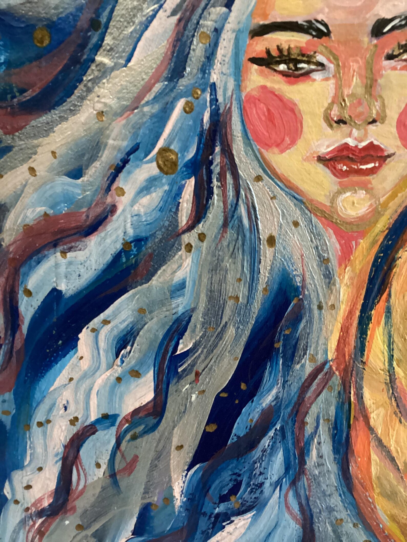 Sun Moon Goddess Original Acrylic Painting - Etsy
