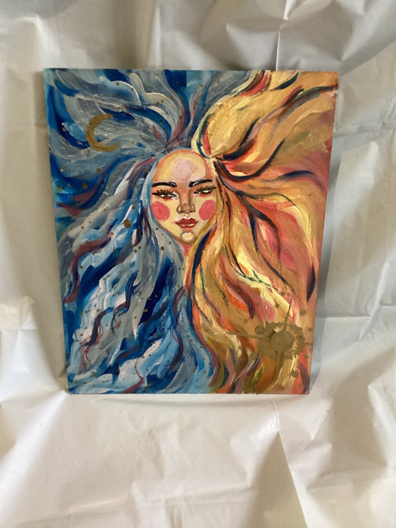 Sun Moon Goddess Original Acrylic Painting - Etsy