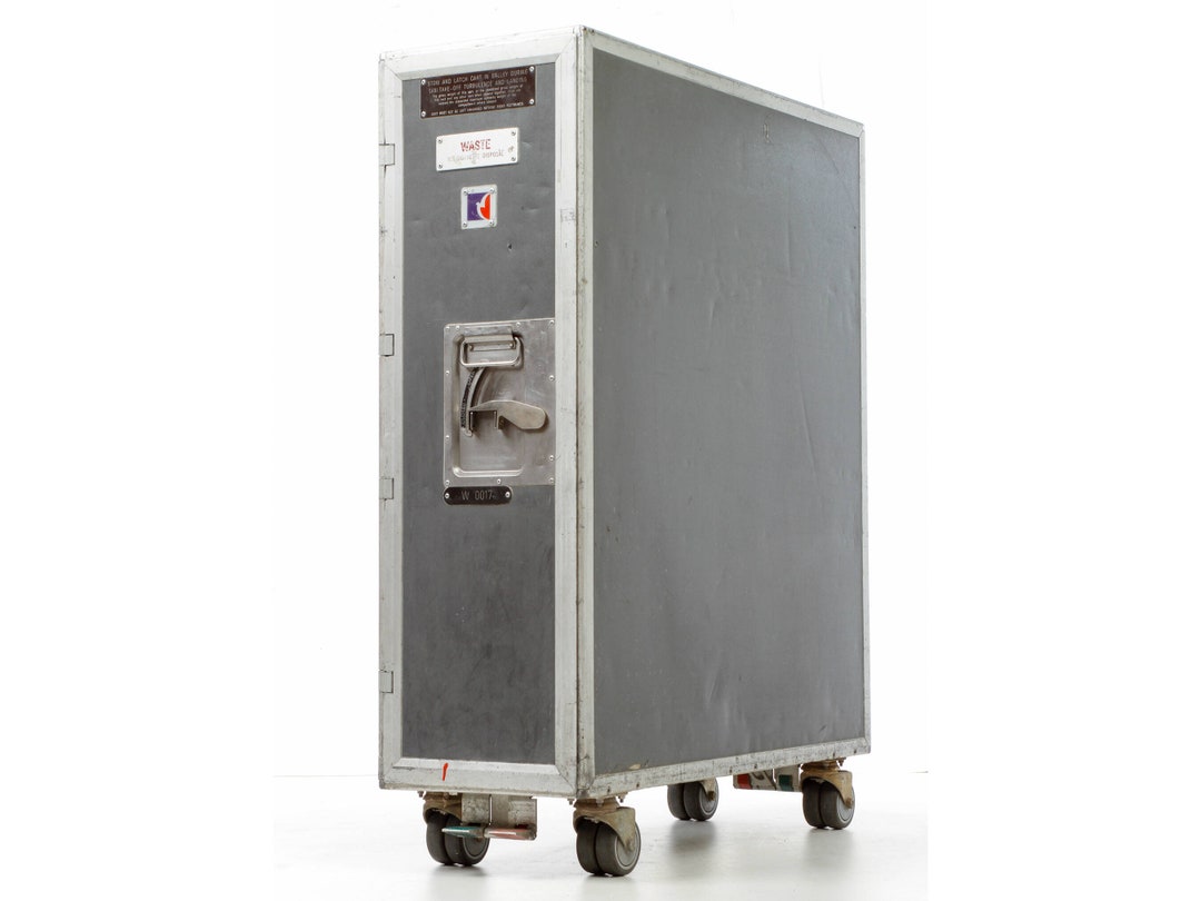Waste Bin Full Size Trolley. Rolling Trash Can Bin. Airplane Galley ...