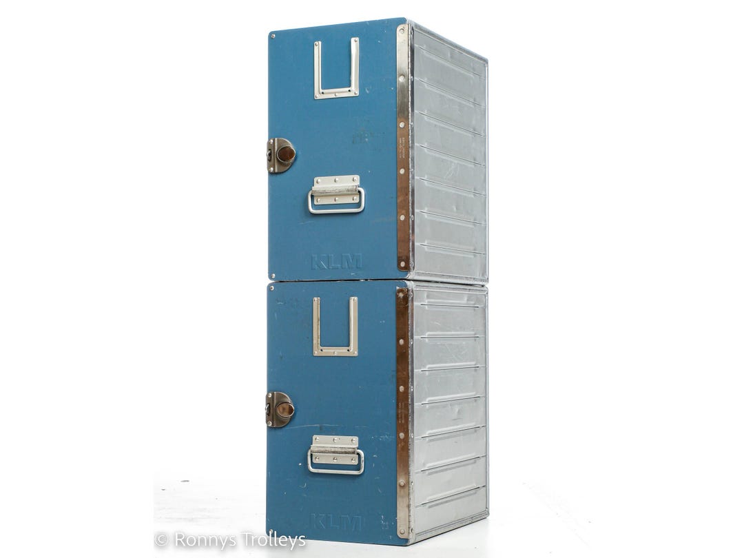 Original Blue KLM Aluminium Airline CONTAINER Atlas Galley Box Food ...