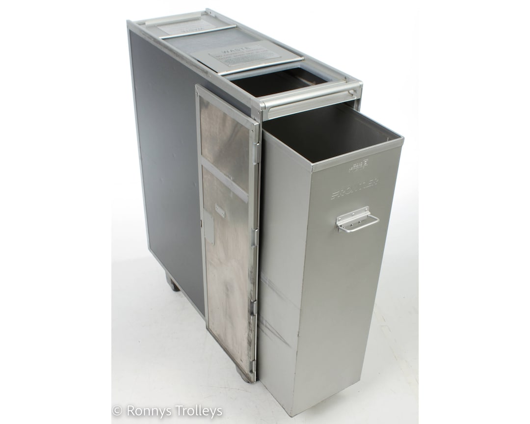 Waste Bin Full Size Trolley. Rolling Trash Can Bin. Airplane Galley ...