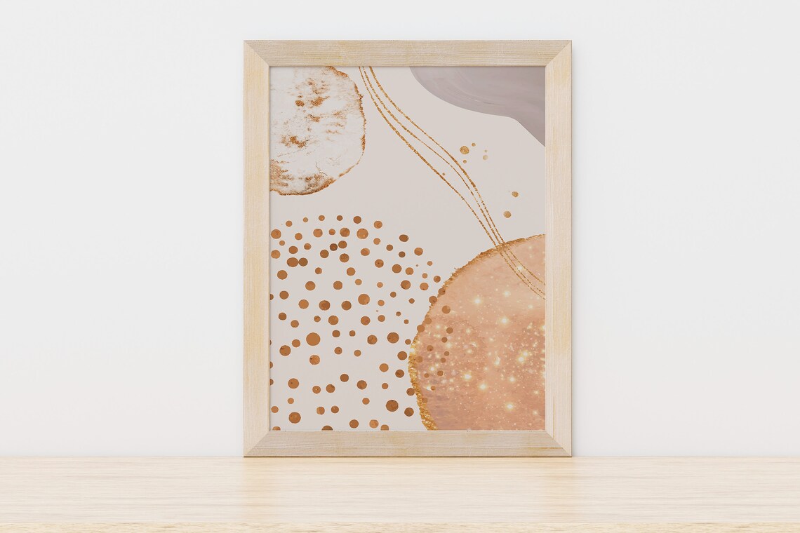 Copper and Beige Abstract Art Print | Minimalist Poster | Neutral Decor ...
