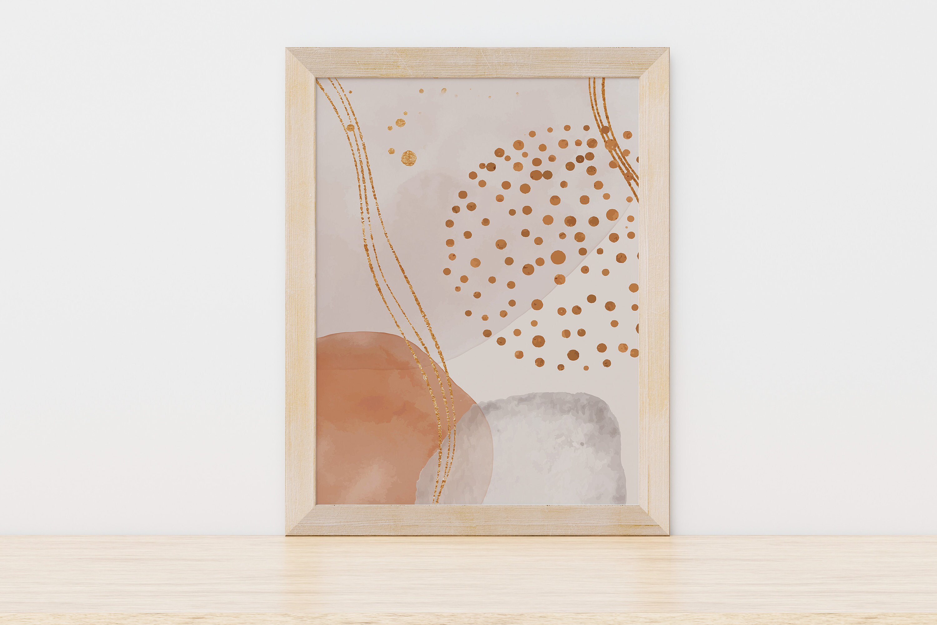 Copper and Beige Abstract Art Print | Minimalist Poster | Neutral Decor ...
