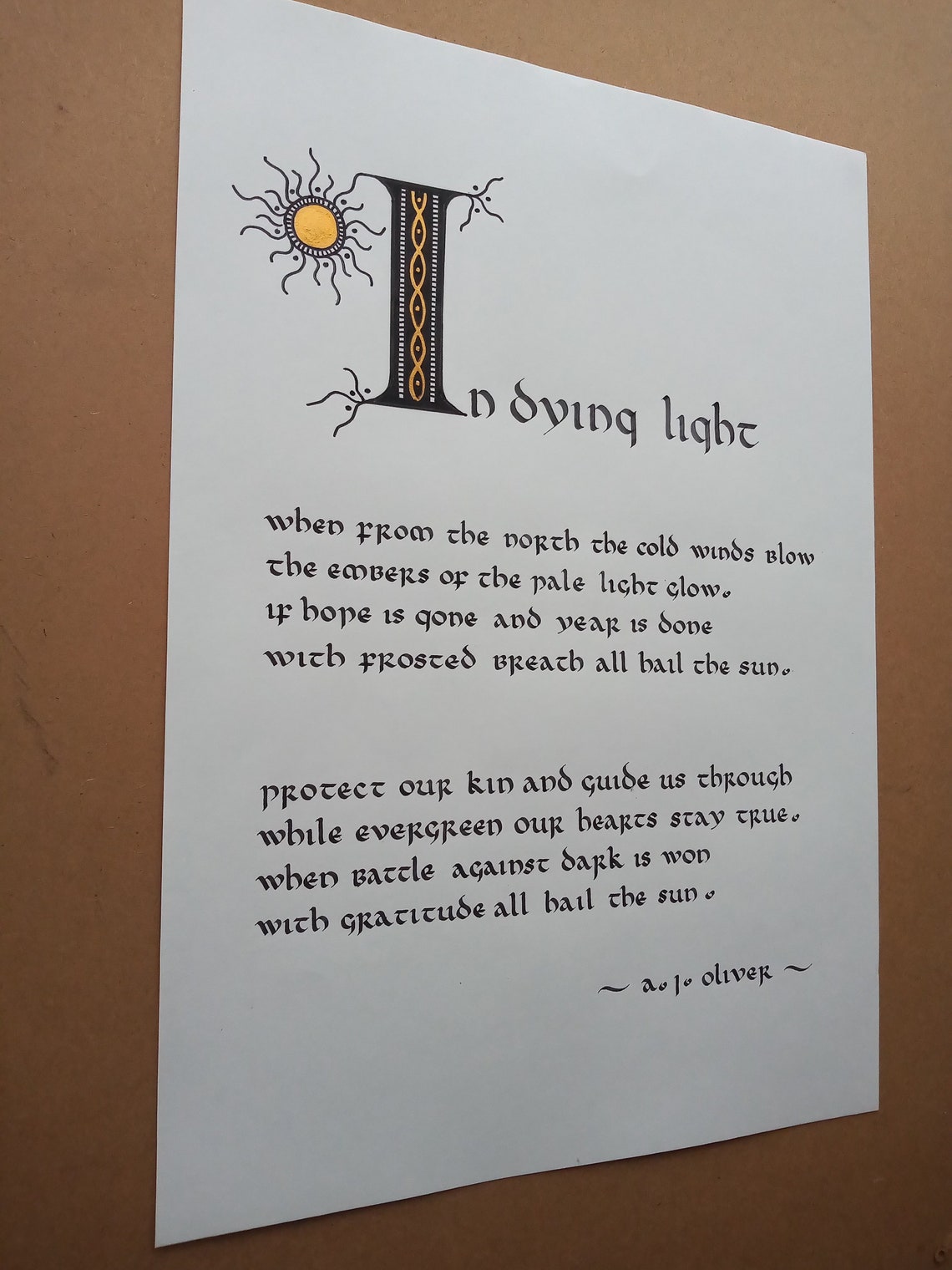 A3 Custom Calligraphy Poem, Custom Letter, Custom Quotation, Decorative ...