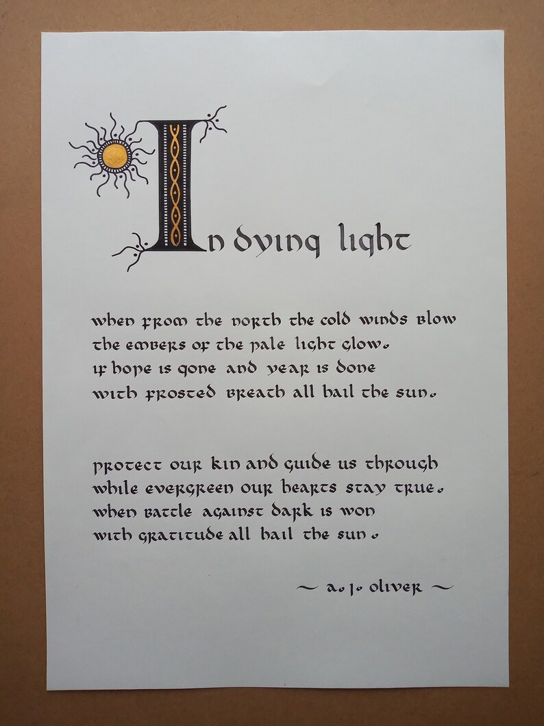 A3 Custom Calligraphy Poem, Custom Letter, Custom Quotation, Decorative ...