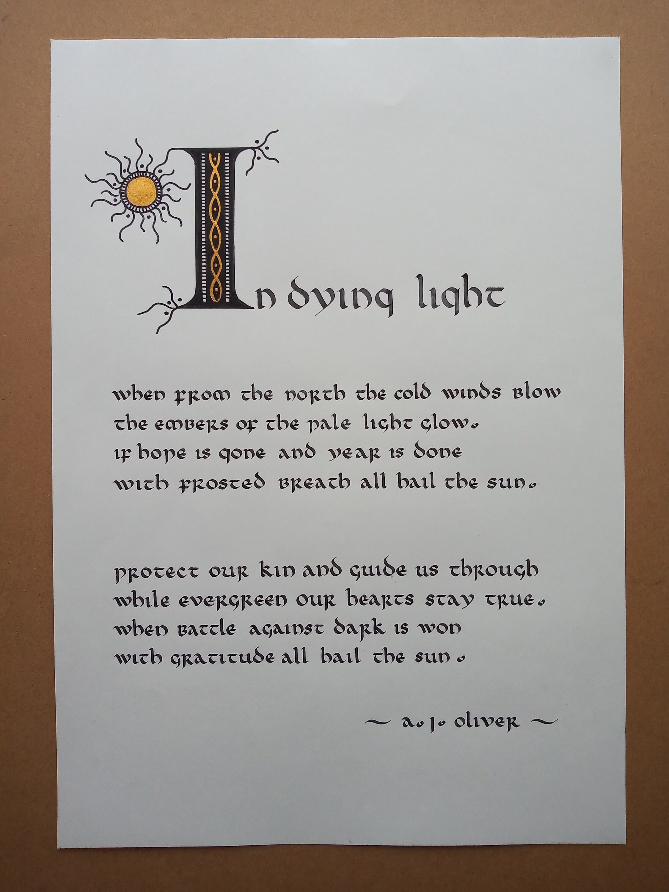 A3 Custom Calligraphy Poem, Custom Letter, Custom Quotation, Decorative ...