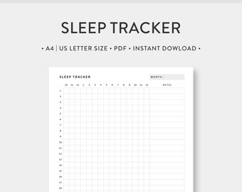 Sleep Log Printable Instant Download PDF. Sleep Tracker. A4 - Etsy Canada