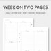 Half, Weekly Planner Printable | Week on Two Pages Wo2p | Undated ...