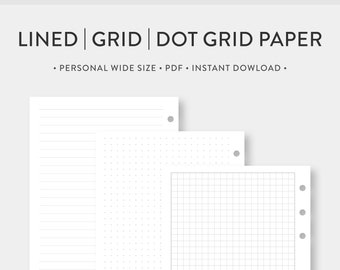 Personal Wide Cornell Notes Template Grid Lined Paper | Etsy