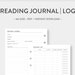A6, Reading Journal, Log Printable Set | Book Review, List | Simple ...