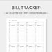 A4 | US Letter, Bill Tracker Printable | Spending Log | Bill Organizer ...