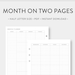 A6, Grid Monthly Planner Printable Calendar Month on Two Pages Undated ...